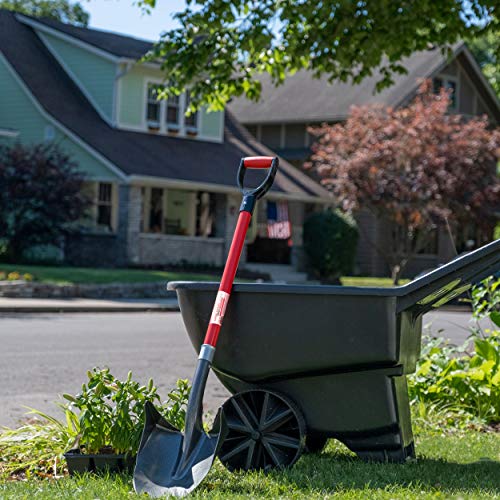 ROOT ASSASSIN One Shot Garden Shovel (43" D-Handle) - Holds More Than The Average Shovel, Back Wings Keep Dirt from Spilling Off The Back, Best for Yard Work, Gardening, Digging, Treasure Hunting