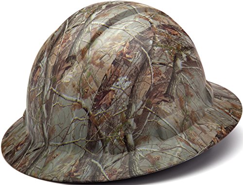 Pyramex Ridgeline Full Brim Hard Hat, 4-Point Ratchet Suspension, Matte Camo Pattern