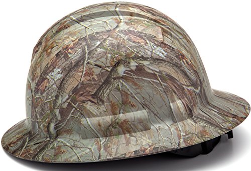 Pyramex Ridgeline Full Brim Hard Hat, 4-Point Ratchet Suspension, Matte Camo Pattern