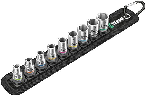 Wera Tools 05003883001 Belt 4 Sock Set 1/4" drv 9 Pieces, One Size, Multi