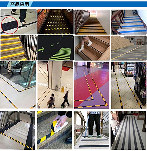 Black Yellow Anti Slip Tape Printed"Watch Your Step" 1.97 Inch x 16.4 Foot Anti-Slip Tape, Floor Tape,Stairs Tape,Safety Tape Roll (Black Yellow)