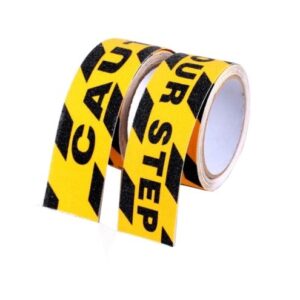 Black Yellow Anti Slip Tape Printed"Watch Your Step" 1.97 Inch x 16.4 Foot Anti-Slip Tape, Floor Tape,Stairs Tape,Safety Tape Roll (Black Yellow)