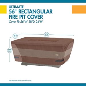 Duck Covers Ultimate Waterproof Rectangular Fire Pit Cover, 56 Inch