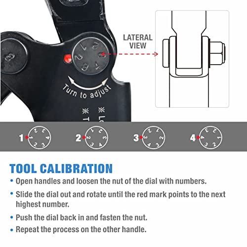 iCrimp PEX Crimping Tool Kit for 3/8 inch, 1/2 inch, 3/4 inch, 1 inch Pex Copper Crimp Rings, c/w PEX Cutter,Go-no-go Gauge, Meets ASTM F1807 Standard