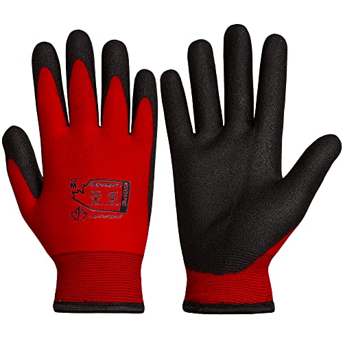 Superior Glove Winter Work Gloves - Fleece-Lined with Black Tight Grip Palms (Cold Temperatures) Freezer Gloves - SNTAPVC - Size Large