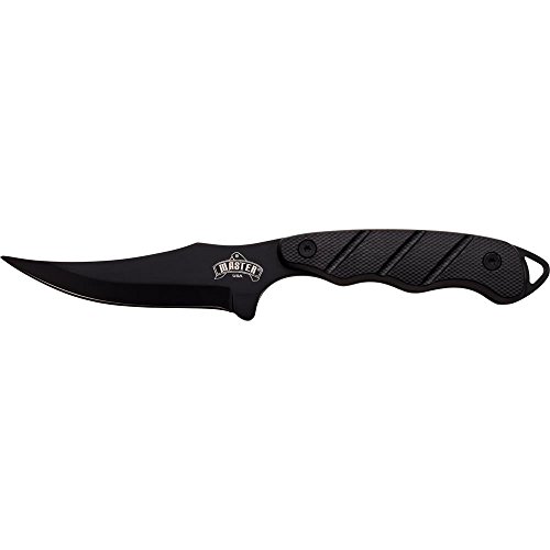 Fixed Blade Knife with Nylon Sheath Black Fixed Blade Knife, Black Nylon Fiber Handle, 9"