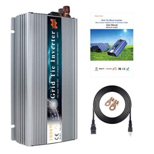 marsrock 1000w 12v wind 18v grid tie pure sine wave mppt solar power inverter dc 10.5v-30v ac 110v 120v workable for usa selectable blue gold silver colors (110v silver)