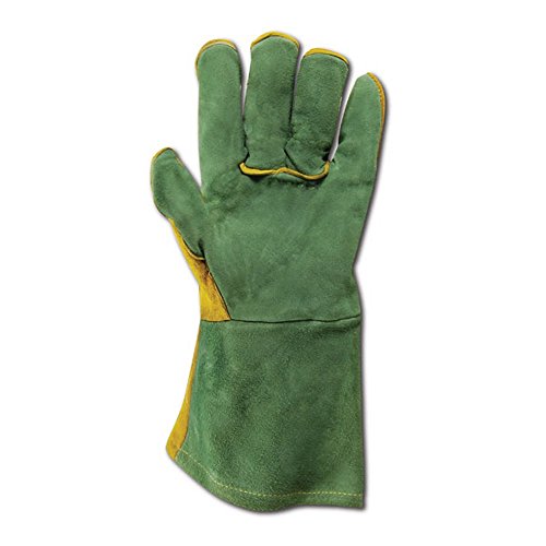 MAGID 6759FL-XL Split Leather Palm Welder's Glove, Men's (Fits), Green, XL (Pack of 12)