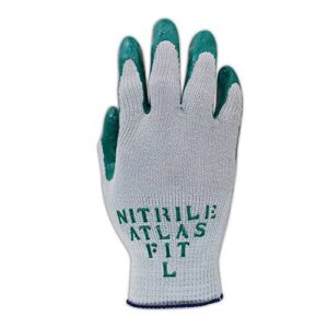 Showa Best 350M SHOWA Best Glove Atlas Fit 350 PF Knit Glove with Nitrile Palm Coating, Green, Medium (Pack of 12)