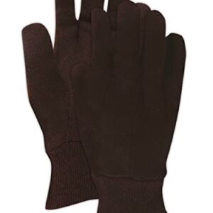 MAGID T92C JerseyMaster Clute Pattern 8-Oz. General-Purpose Gloves, 12 Pairs, Size 8/M, Dark Brown