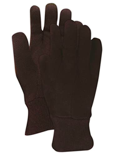 MAGID T92C JerseyMaster Clute Pattern 8-Oz. General-Purpose Gloves, 12 Pairs, Size 8/M, Dark Brown