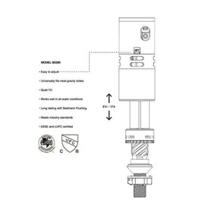 WDI B3260 Universal Fill Valve for Most Toilets