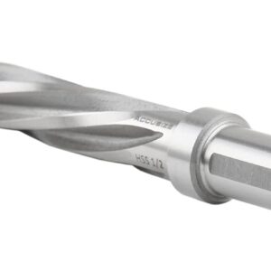 Accusize Industrial Tools High-Speed Steel Spiral Flute Aligning Reamer, 1/2" Cutting Diameter, 1/2" Shank Diameter, 0522-0012