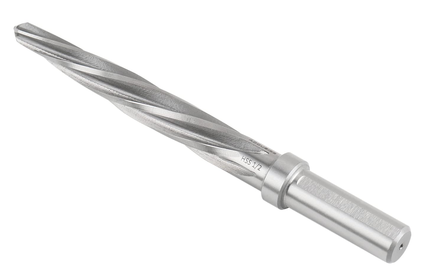 Accusize Industrial Tools High-Speed Steel Spiral Flute Aligning Reamer, 1/2" Cutting Diameter, 1/2" Shank Diameter, 0522-0012