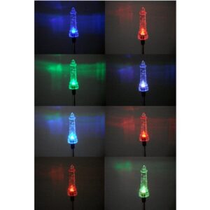 Unido Box Lighthouse Solar Garden Stake Light LED Multi-Color, Set of 2