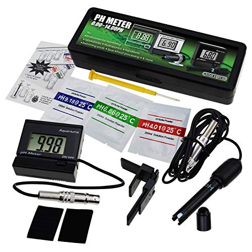 Digital pH Monitor Meter ATC 0~14.00pH Replaceable Electrode Probe BNC Water Quality Monitoring Tester Kit Aquarium Hydroponics Spa Tank Pool Laboratories