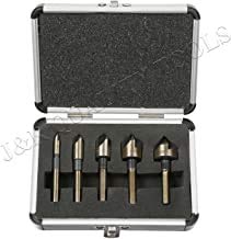 premium m2 countersink bit set with carrying case, 5 piece | tri-flat shank