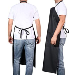 VWELL Rubber Vinyl Waterproof Apron for Men Women, Dishwashing, Chemical Lab Work Apron Butcher Apron PVC Grooming Apron