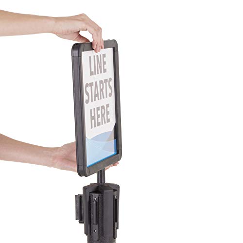 US Weight - U2513 Plastic Stanchion Sign Holder with Plexiglass Covers for USW ChainBoss and Sentry Stanchions