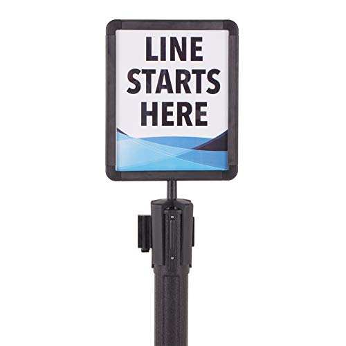 US Weight - U2513 Plastic Stanchion Sign Holder with Plexiglass Covers for USW ChainBoss and Sentry Stanchions