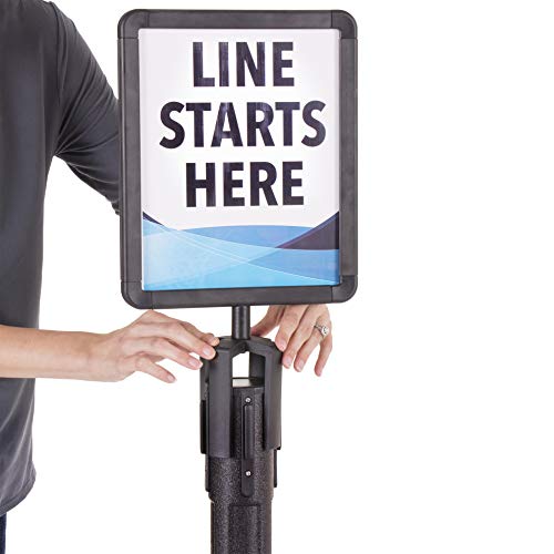 US Weight - U2513 Plastic Stanchion Sign Holder with Plexiglass Covers for USW ChainBoss and Sentry Stanchions