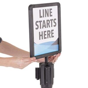 US Weight - U2513 Plastic Stanchion Sign Holder with Plexiglass Covers for USW ChainBoss and Sentry Stanchions