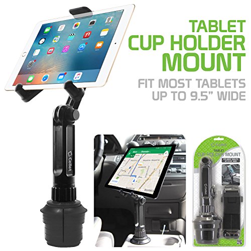 Cellet Cup Holder Tablet Mount, Tablet Car Cradle Holder Made Compatible for All iPad, iPad Pro, iPad Air, iPad Mini Samsung Galaxy Tab S9 S8 S6 Lite A8 A7 Lite Amazon Fire Microsoft Surface