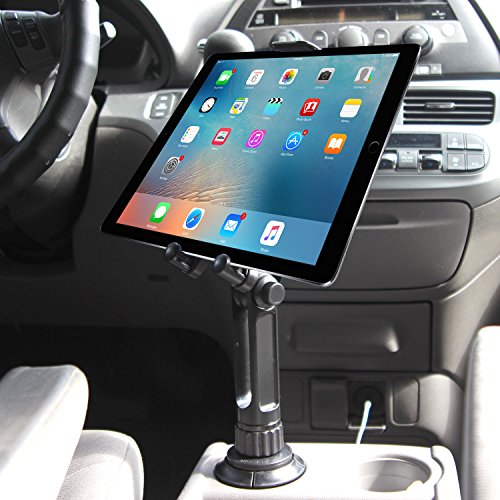 Cellet Cup Holder Tablet Mount, Tablet Car Cradle Holder Made Compatible for All iPad, iPad Pro, iPad Air, iPad Mini Samsung Galaxy Tab S9 S8 S6 Lite A8 A7 Lite Amazon Fire Microsoft Surface