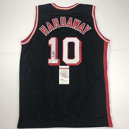 Autographed/Signed Tim Hardaway Miami Black Basketball Jersey JSA COA