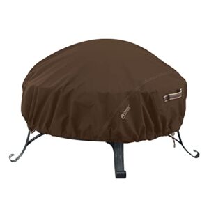 classic accessories 55-833-046601-rt madrona rainproof 44 inch round fire pit cover, 44" dia x 12" h, dark cocoa