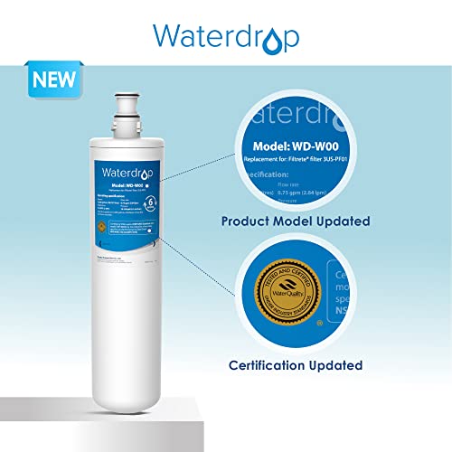 Waterdrop 3US-MAX-F01 Maximum Under Sink Water Filter, Replacement for Filtrete 3US-PF01, 3US-PS01, 3US-MAX-S01, Aqua-Pure C-Cyst-FF, Manitowoc K-00337, K-00338, NSF/ANSI 42 Certified, Pack of 2