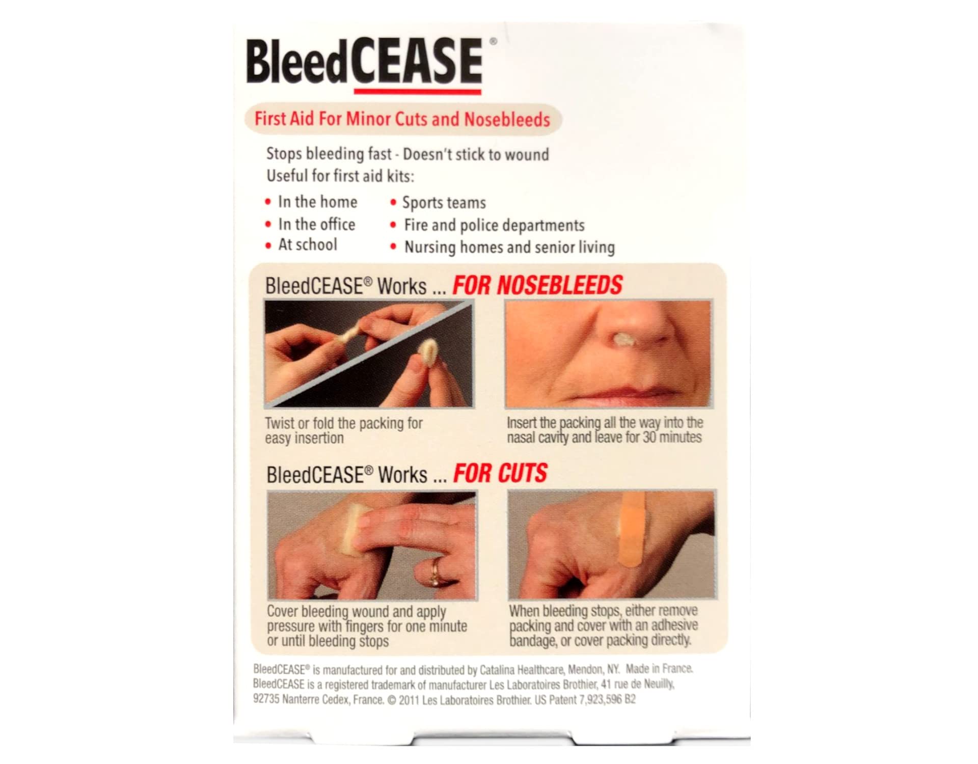 BleedCEASE First Aid, White, 5 Count