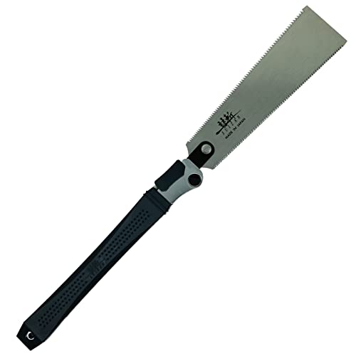 SUIZAN Japanese Folding Ryoba Pull Saw 9.5 Inch Double Edge Hand Saw for Woodworking Tools Gifts