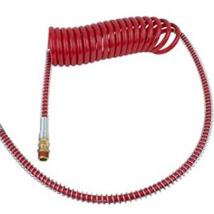 Mytee Products Air Brake Coiled/Hose Assembly - 15Ft w/ 40" Pigtails Trailer End & 12" Tractor End - Air Lines for Semi Truck - Trailer Air Brake Hose Kit