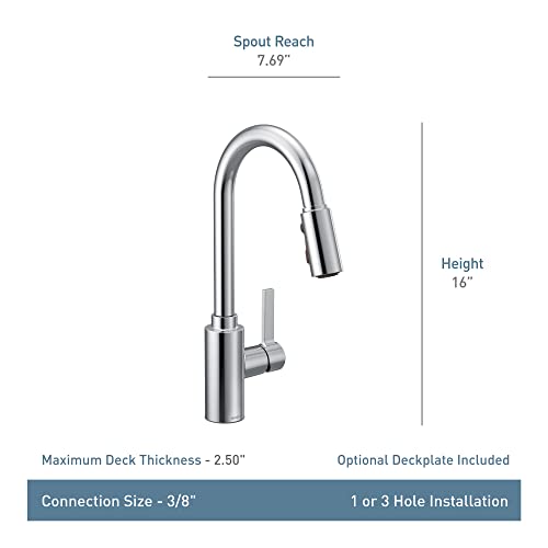 Moen Genta LX Spot Resist Stainless Single-Handle Modern Kitchen Faucet with Pull Down Sprayer, Reflex Docking Head, 7882SRS