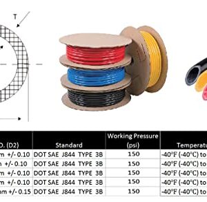 Mytee Products 5/8" OD x 50' Black SAE J844 Nylon Air Brake Tubing DOT Approved | Pneumatic Nylon Air Line Hose for Air Brake System