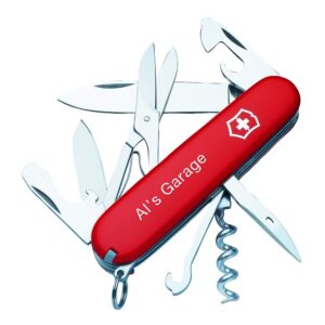 personalized red climber swiss army knife by victorinox