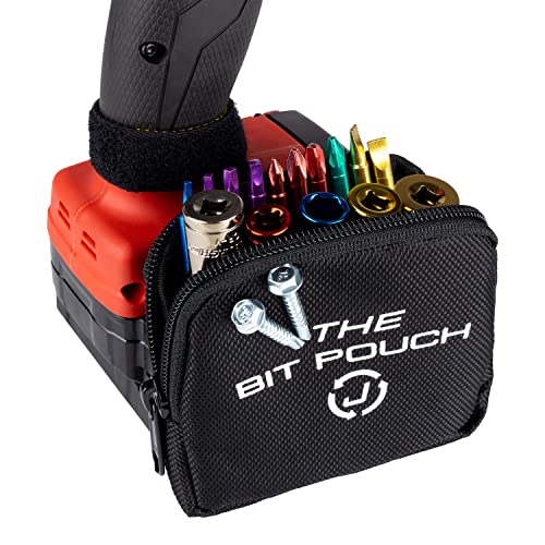 The Bit Pouch - A Magnetic Drill Accessory with A Strong Magnet for Holding Screws, Bolts, and Driver Bits - Great Alternative to a Magnetic Wristband - Magnetic Screw Holder & Magnetic Bit Holder