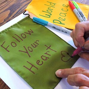 Blank prayer flags set of 10 flags surged edge. five Tibetan traditional colors which are Yellow, green, red, white and blue. Each color represents an element.