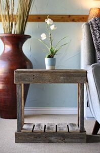 natural slatted end table