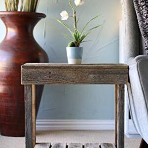 Natural Slatted End Table