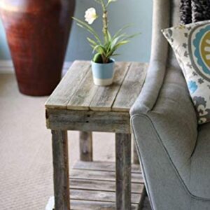 Natural Slatted End Table