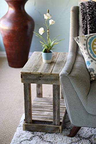 Natural Slatted End Table