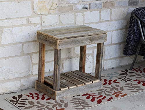 Natural Slatted End Table