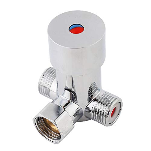 G1/2 Hot Cold Water Mixing Valve 3 Ways Solid Brass Thermostatic Mixer Temperature Control for Bathroom Automatic Sensor Faucet Mixer Valve