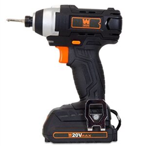 WEN Cordless Impact Driver with 20V Max Battery, Bits, Charger and Carrying Bag (49135)