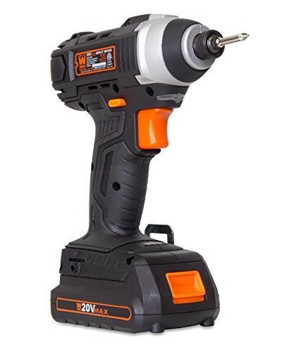 WEN Cordless Impact Driver with 20V Max Battery, Bits, Charger and Carrying Bag (49135)