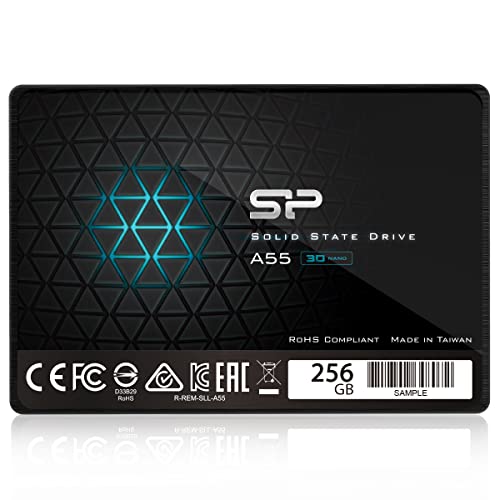 Silicon Power 256GB SSD 3D NAND A55 SLC Cache Performance Boost SATA III 2.5" Internal Solid State Drive (SP256GBSS3A55S25)