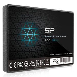 Silicon Power 256GB SSD 3D NAND A55 SLC Cache Performance Boost SATA III 2.5" Internal Solid State Drive (SP256GBSS3A55S25)