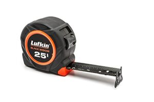 crescent lufkin 1-3/16" x 25' black widow black dual sided tape measure - l1025b